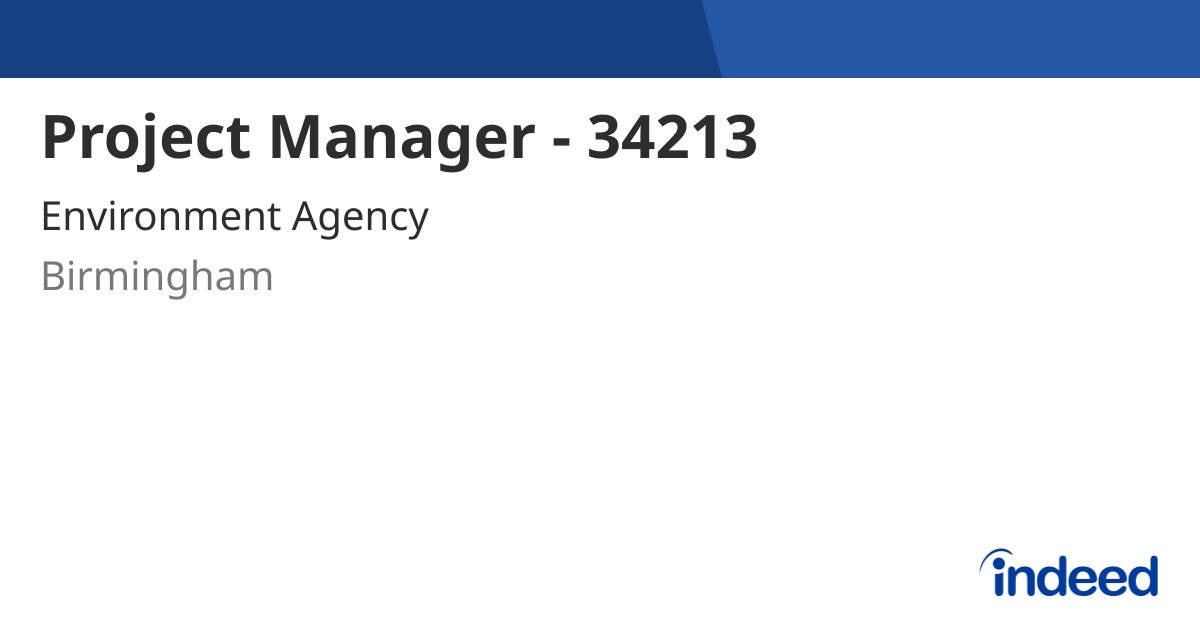 Project Manager - 34213 - Birmingham - Indeed.com
