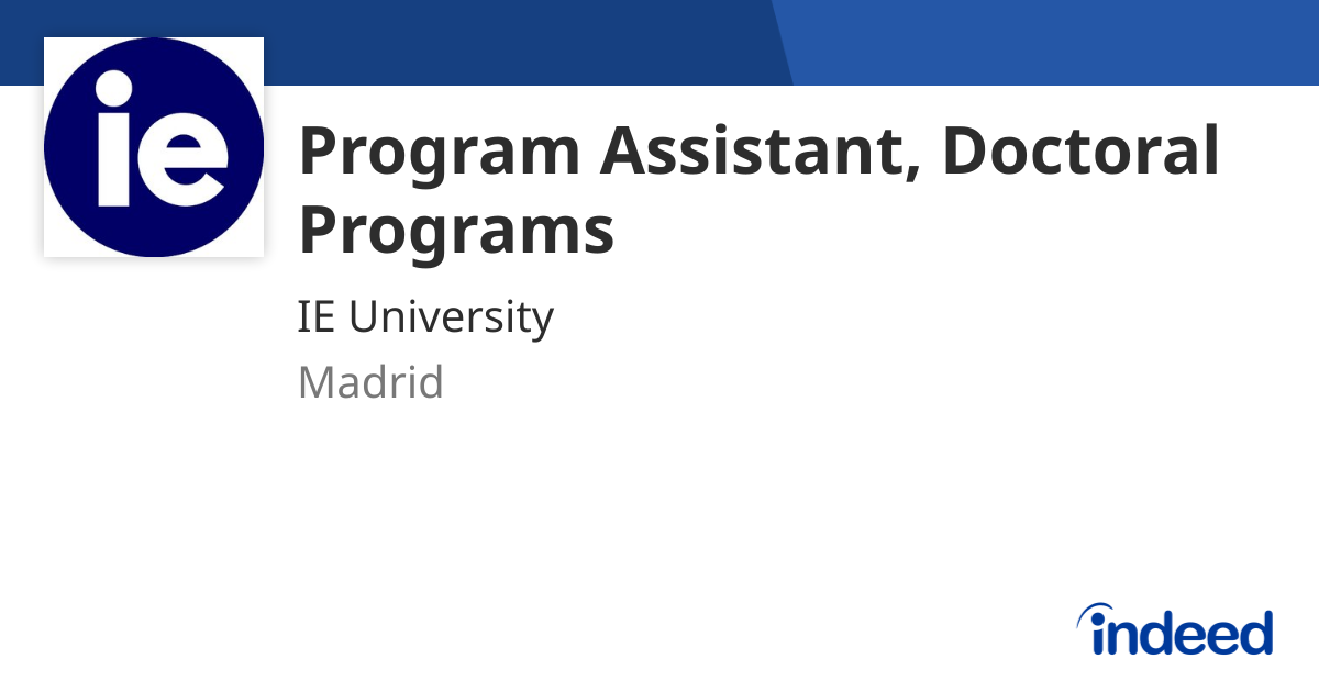 Program Assistant - Madrid, Madrid provincia - Indeed.com