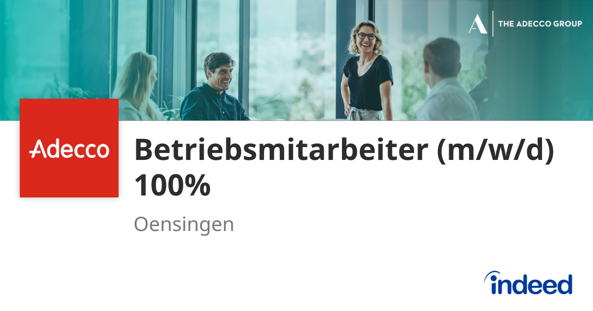 Betriebsmitarbeiter (m/w/d) 100% - Oensingen, SO - Indeed.com
