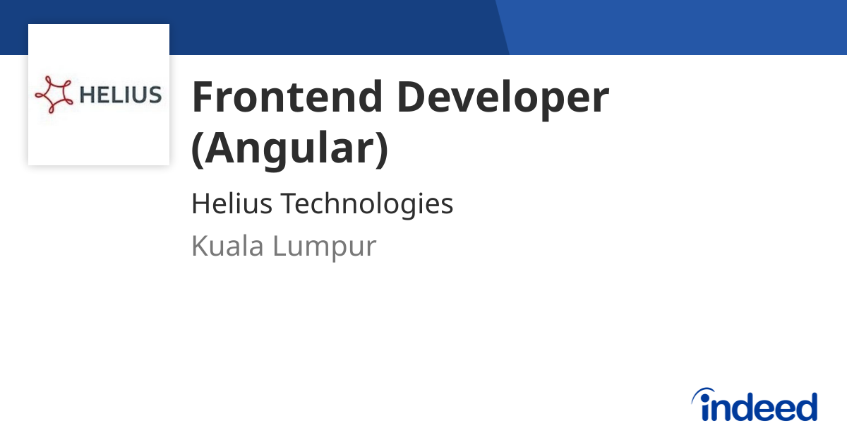 Frontend Developer (Angular) - Kuala Lumpur - Indeed.com