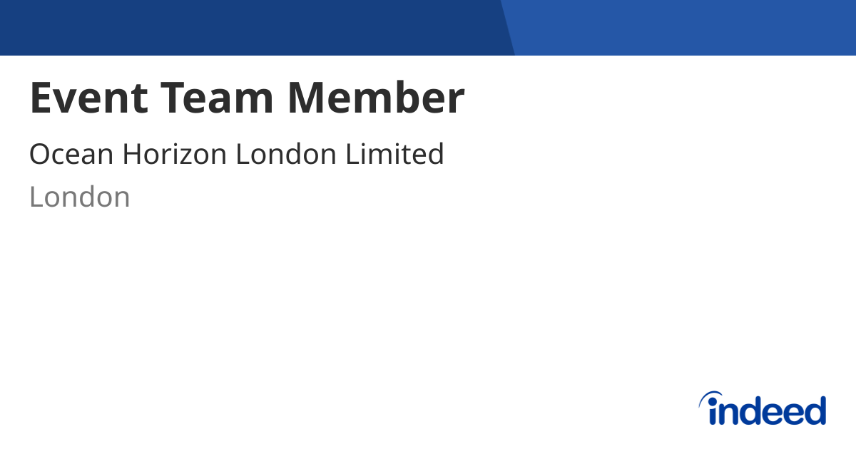 Event Team Member - London E12 - Indeed.com