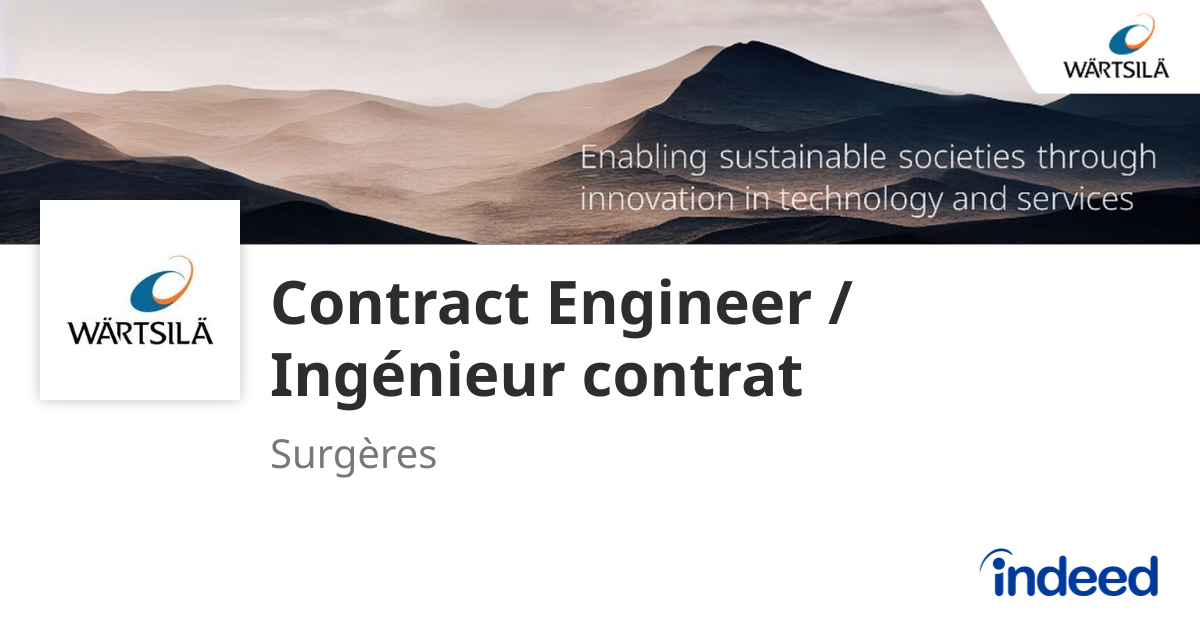 Contract Engineer / Ingénieur contrat - Surgères (17) - Indeed.com