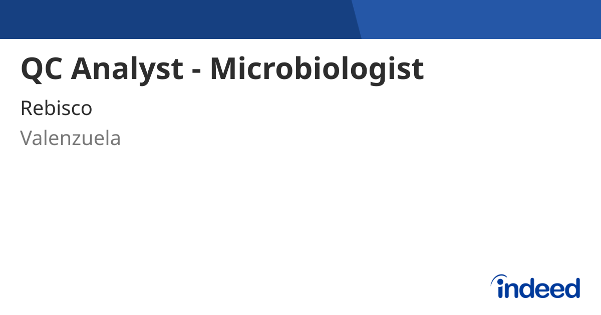 QC Analyst - Microbiologist - Valenzuela - Indeed.com