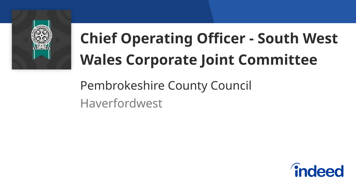 Chief Operating Officer - South West Wales Corporate Joint Committee ...