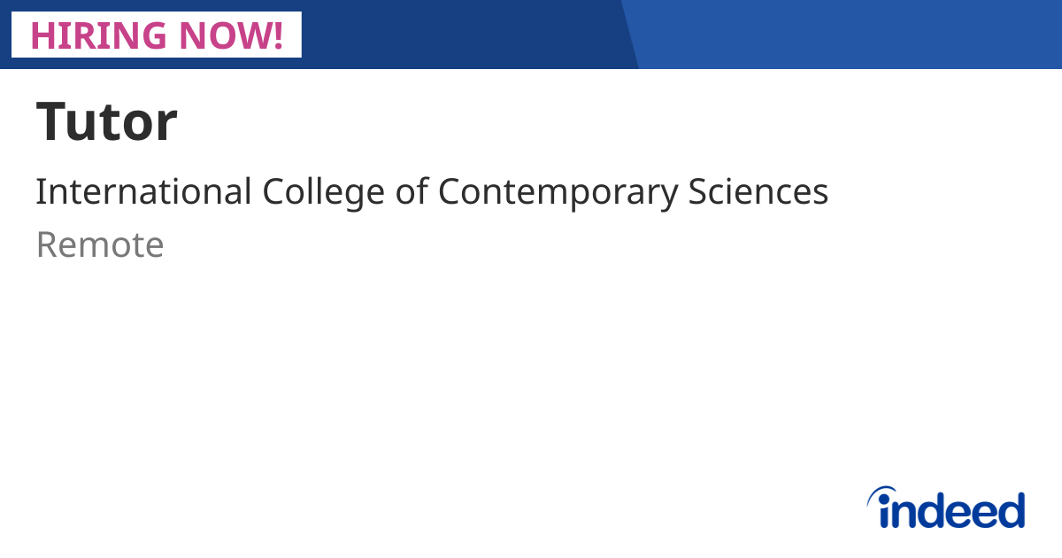 Tutor - Remote - Indeed.com