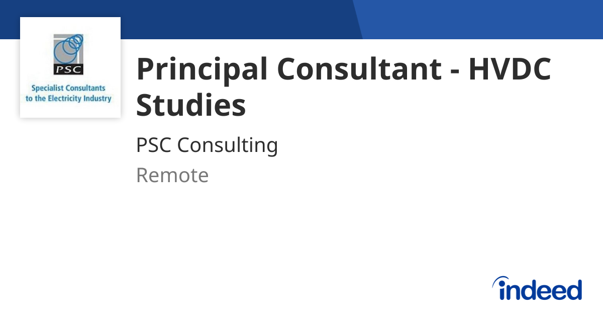 Principal Consultant - HVDC Studies - Remote - Indeed.com