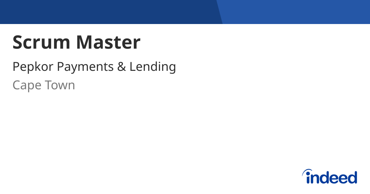 Scrum Master - Cape Town, Western Cape - Indeed.com