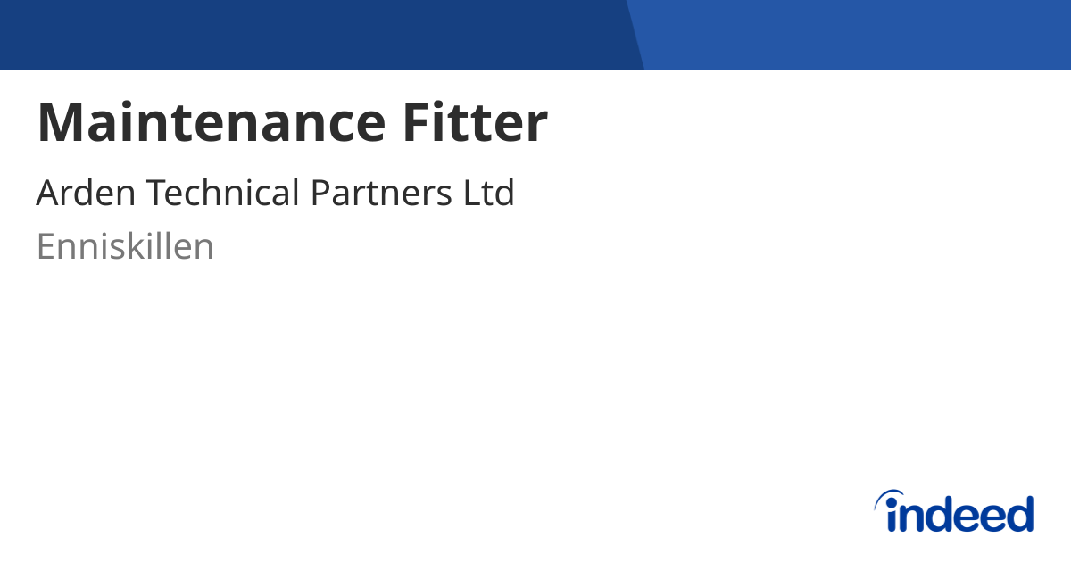 Maintenance Fitter - Enniskillen BT94 - Indeed.com