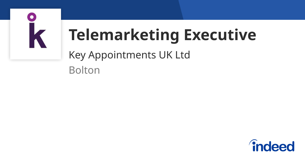 Telemarketing Executive - Bolton BL1 2HB - Indeed.com