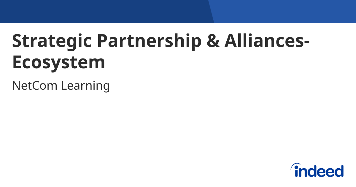 Strategic Partnership & Alliances- Ecosystem - Hyderabad, Telangana ...