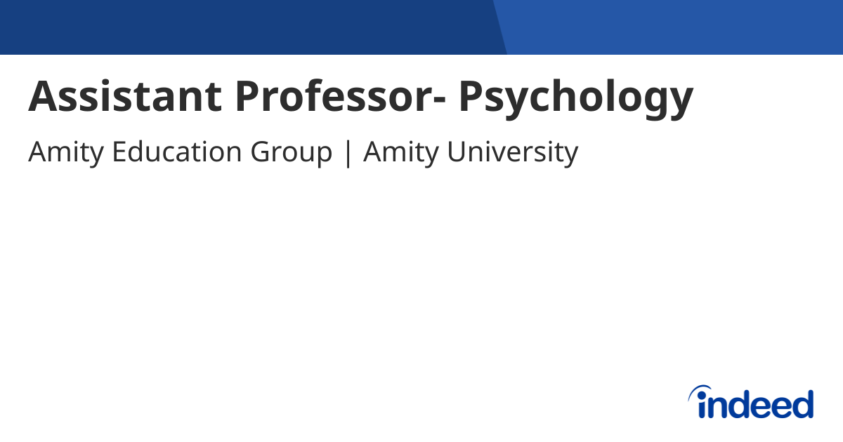 Assistant Professor- Psychology - Hyderabad, Telangana - Indeed.com