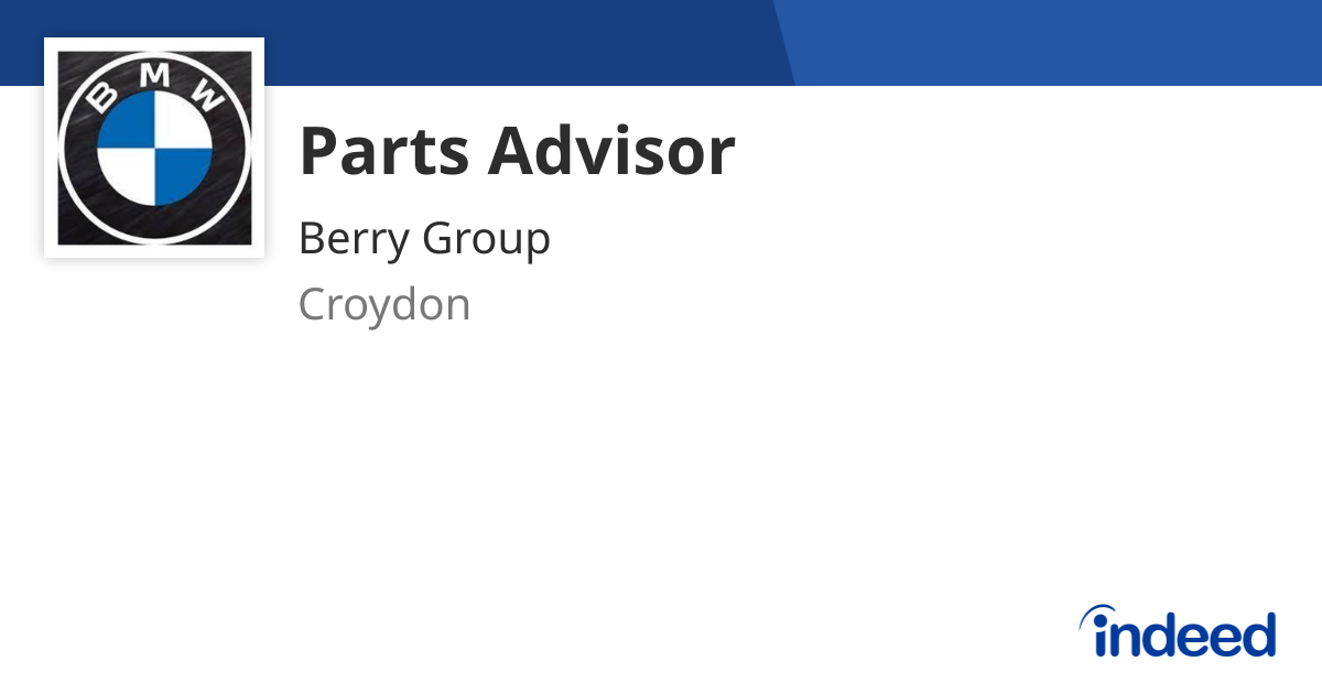 Parts Advisor - Croydon CR9 - Indeed.com