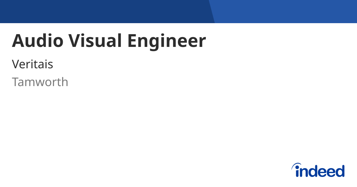 Audio Visual Engineer - Tamworth - Indeed.com
