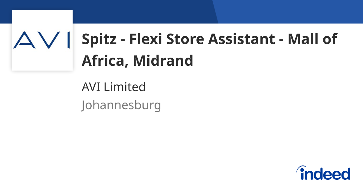 Spitz - Flexi Store Assistant - Mall of Africa, Midrand - Johannesburg ...