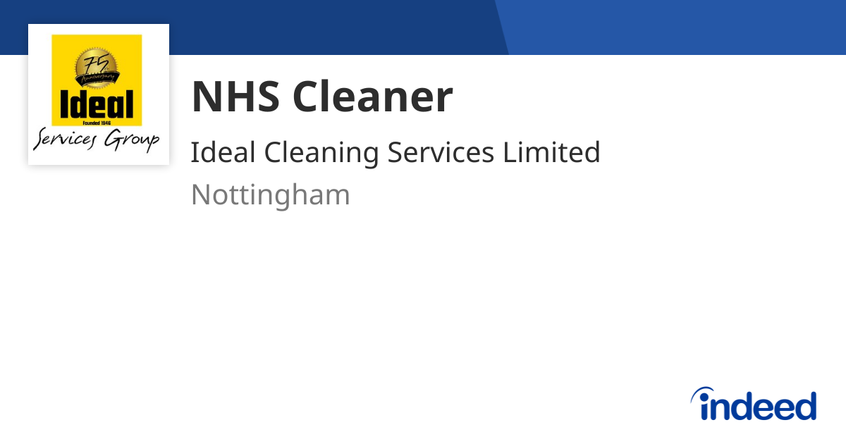 NHS Cleaner - Nottingham NG8 5DQ - Indeed.com