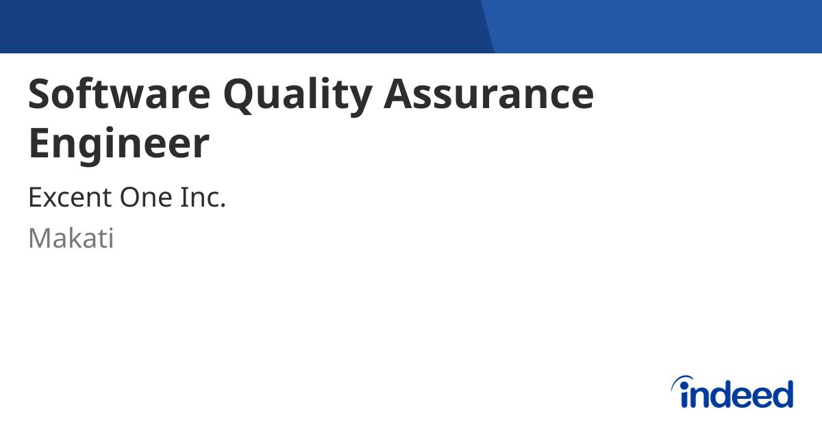 Software Quality Assurance Engineer - Makati - Indeed.com
