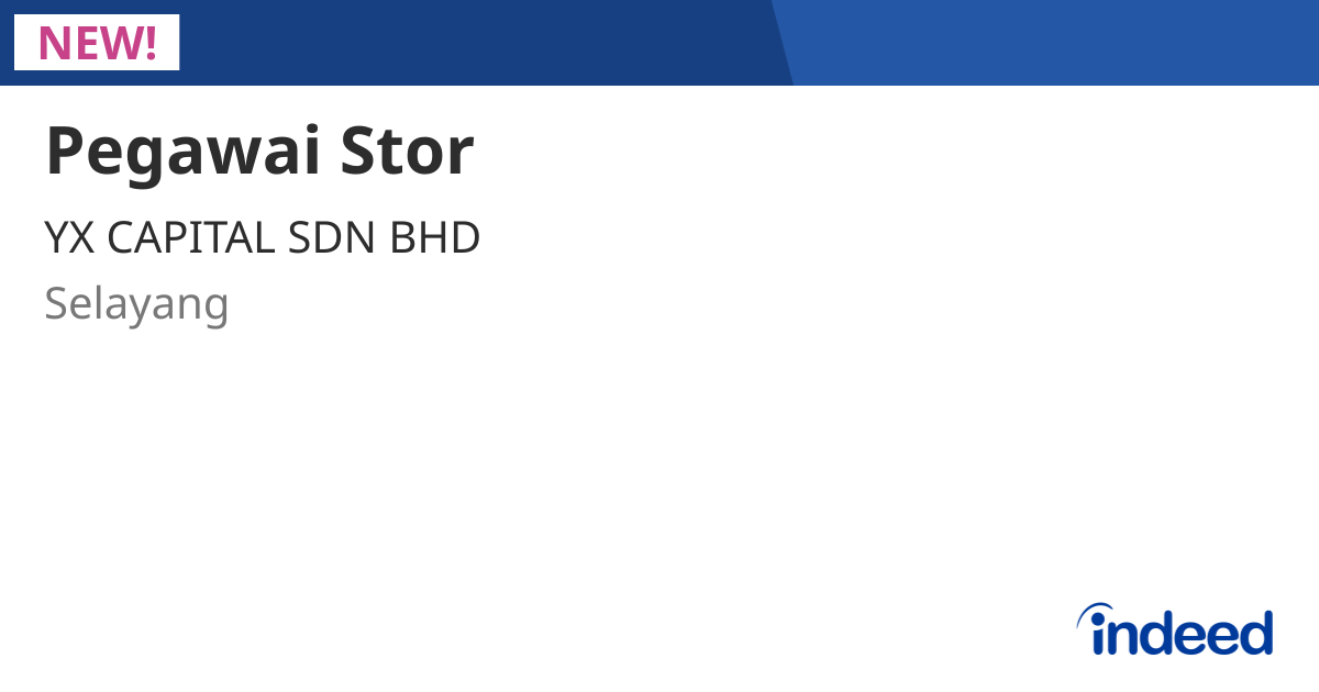 Pegawai Stor - Selayang - Indeed.com