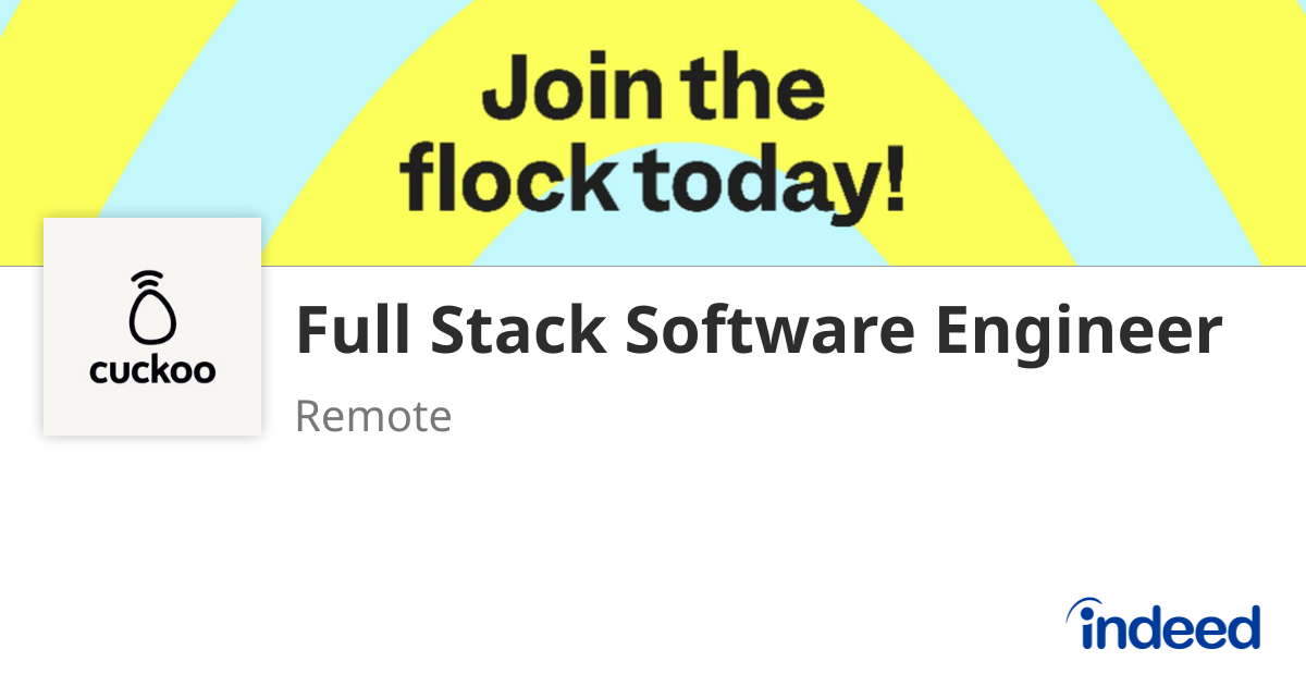 Full Stack Software Engineer - Remote - Indeed.com