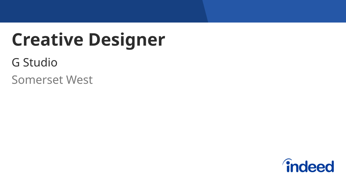 Creative Designer - Somerset West, Western Cape 7130 - Indeed.com