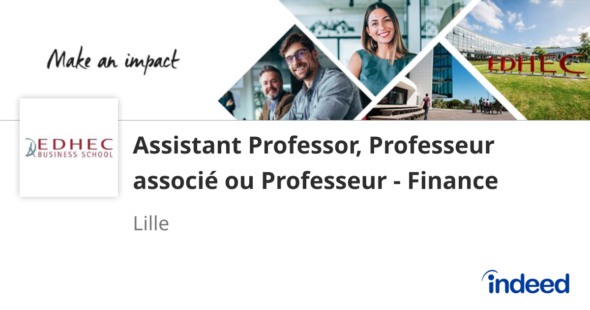 Assistant Professor, Professeur associé ou Professeur - Finance - Lille ...