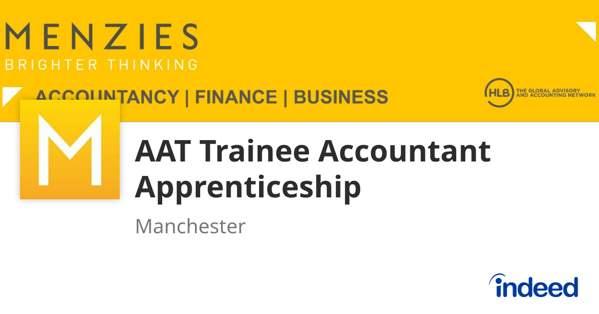 AAT Trainee Accountant Apprenticeship - Manchester M4 5DL - Indeed.com