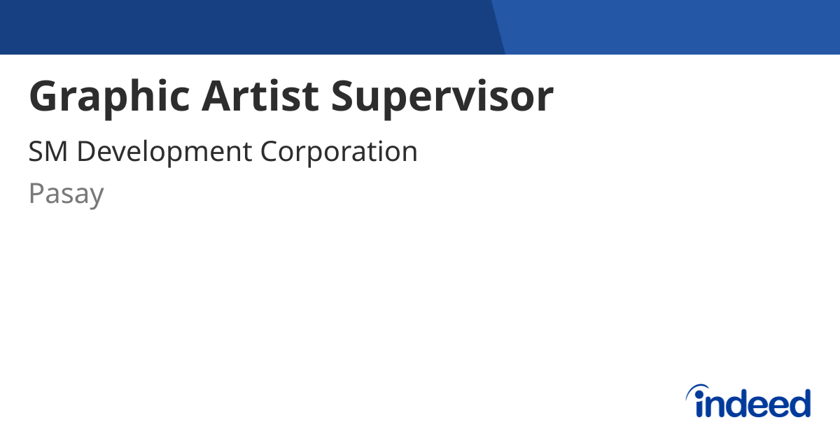 Graphic Artist Supervisor - Pasay - Indeed.com