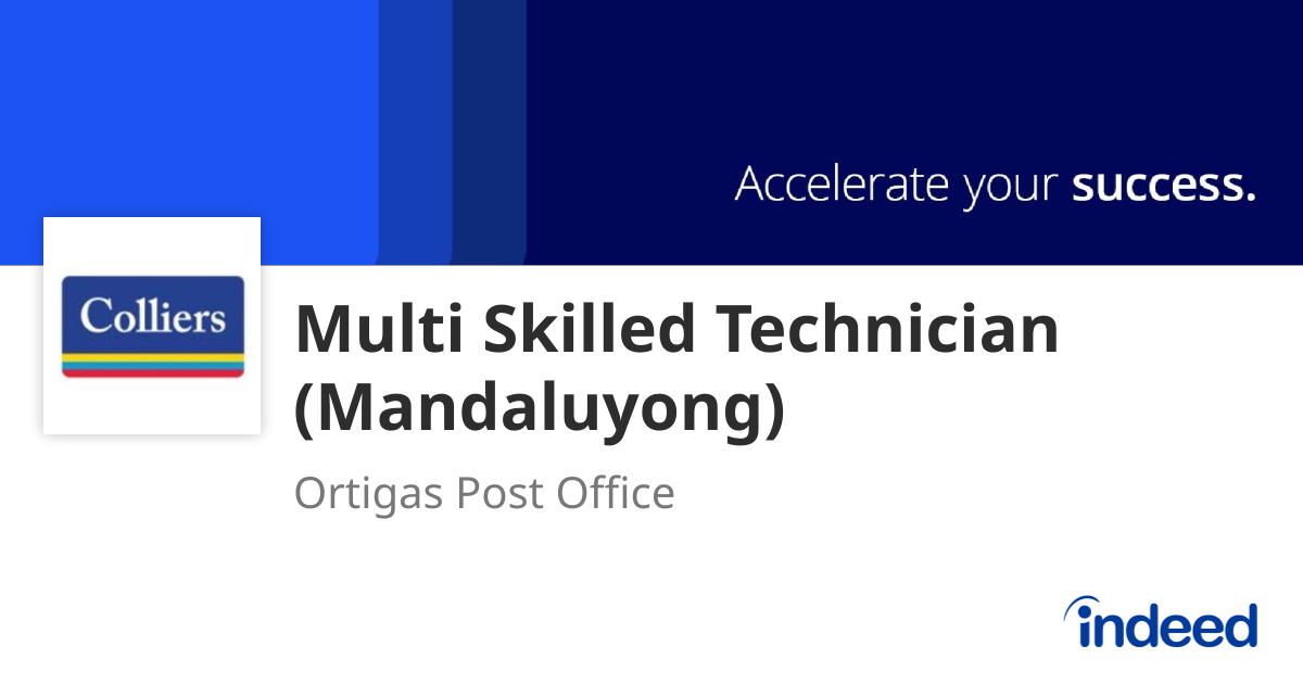 Multi Skilled Technician (Mandaluyong) - Ortigas Post Office 1605 P00 - Indeed.com