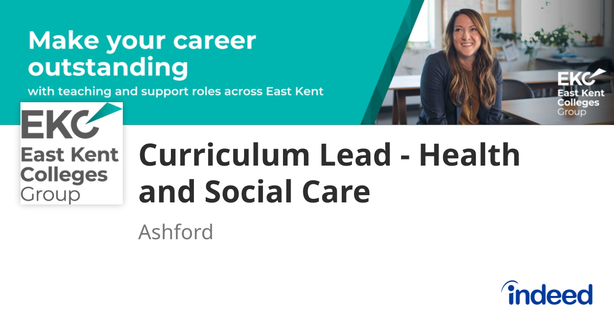 Curriculum Lead - Health and Social Care - Ashford - Indeed.com