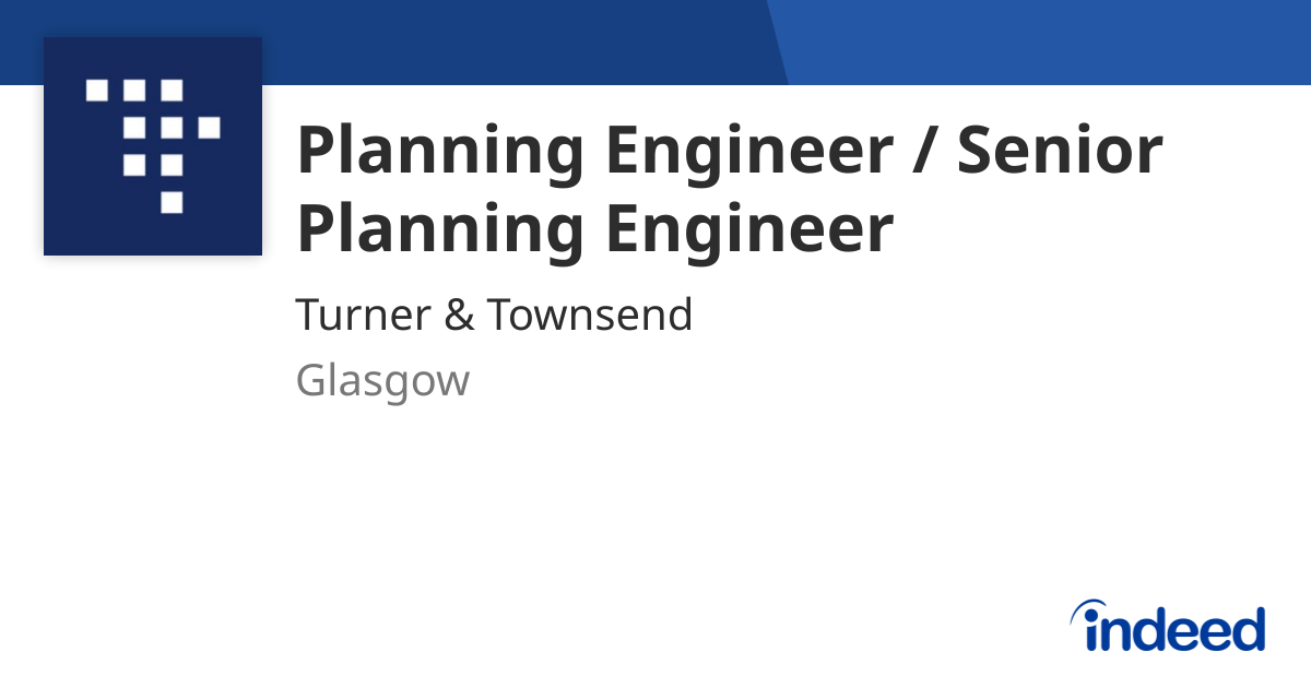 Planning Engineer / Senior Planning Engineer - Glasgow - Indeed.com