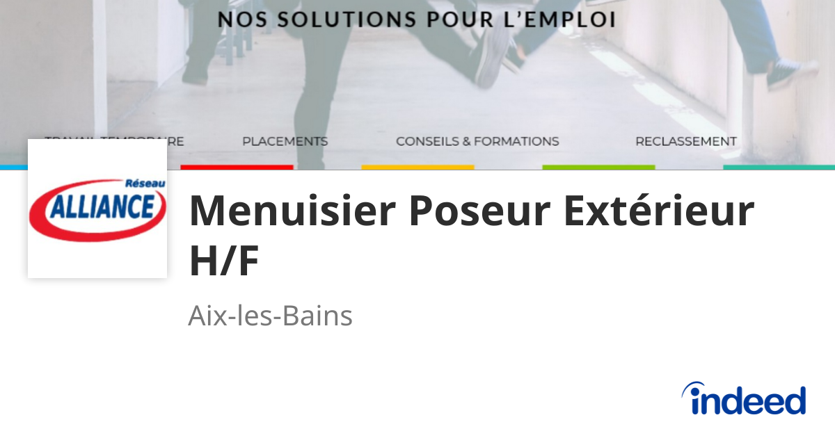 Menuisier Poseur Extérieur H/F - 73100 Aix-les-Bains - Indeed.com