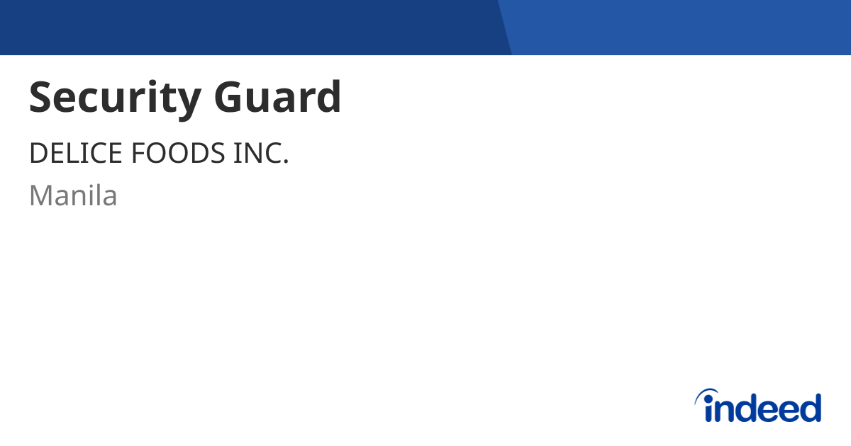 Security Guard - Manila - Indeed.com