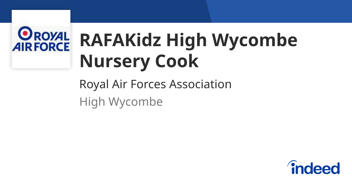 RAFAKidz High Wycombe Nursery Cook - High Wycombe HP14 4UE - Indeed.com