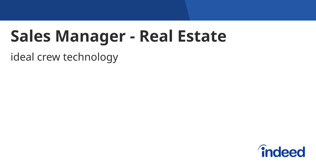 Sales Manager - Real Estate - Ravet, Pune, Maharashtra - Indeed.com