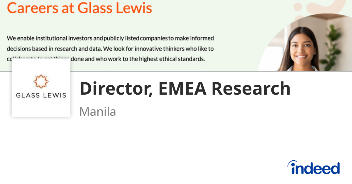 Director, EMEA Research - Manila - Indeed.com