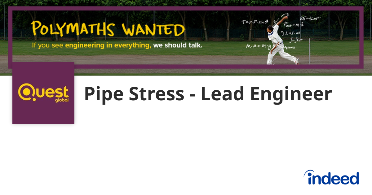 Pipe Stress Lead Engineer - Bengaluru, Karnataka - Indeed.com