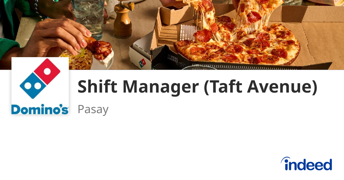 Shift Manager (Taft Avenue) - Pasay - Indeed.com