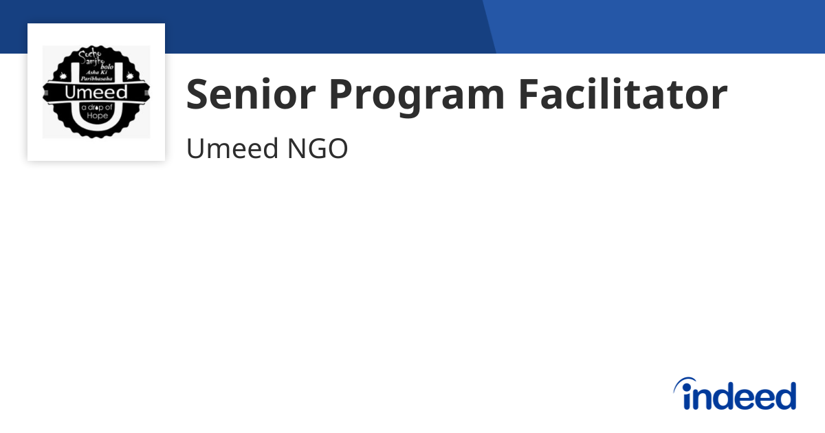 Senior Program Facilitator - Hyderabad, Telangana - Indeed.com