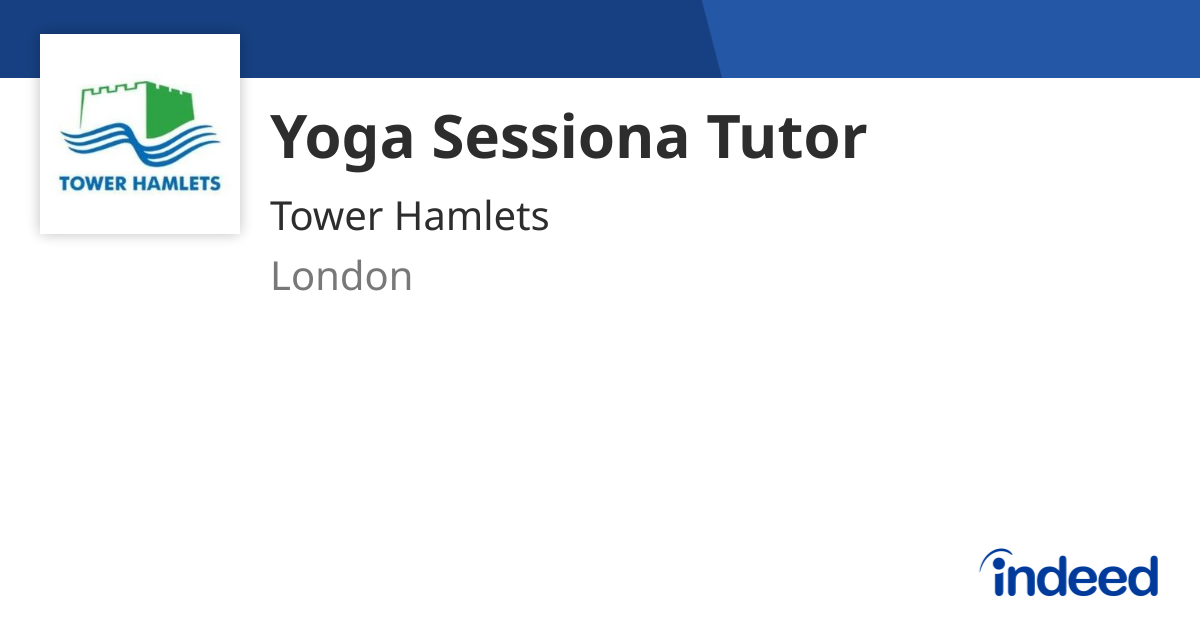 Yoga Sessiona Tutor - London E1 1BJ - Indeed.com
