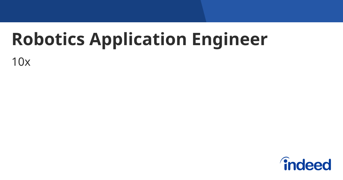 Robotics Application Engineer - Bengaluru, Karnataka - Indeed.com