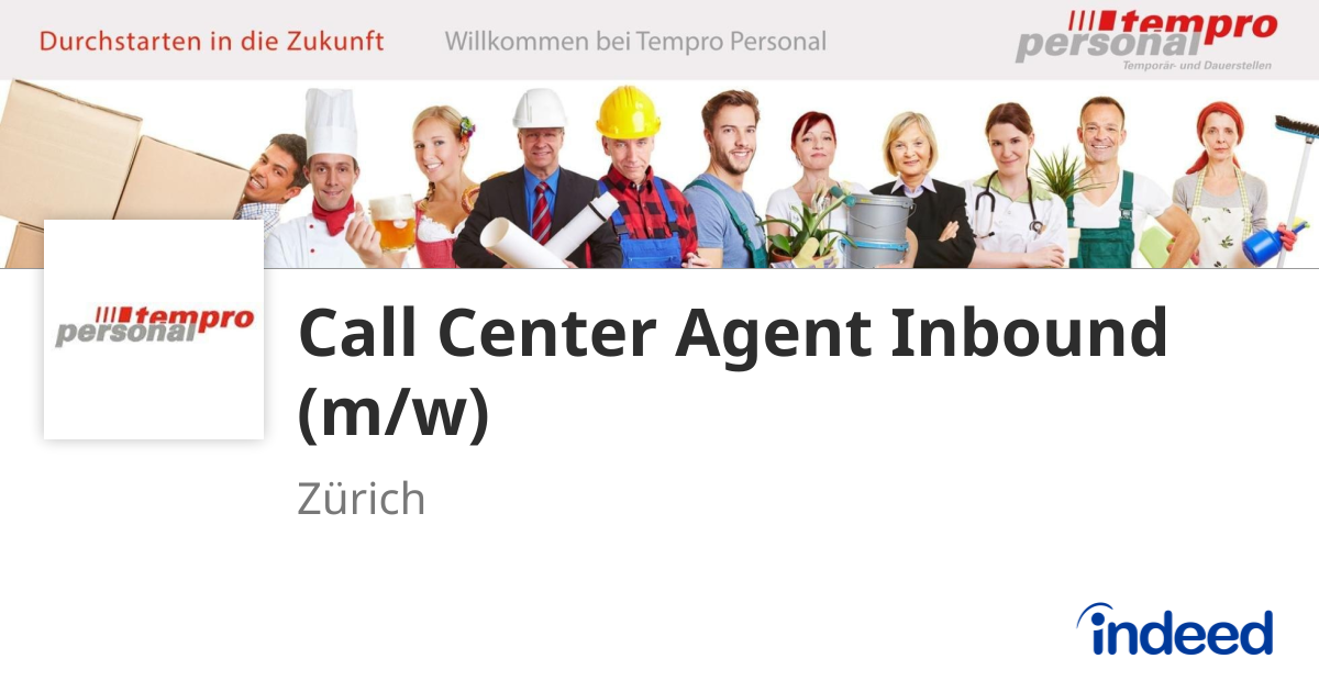 Call Center Agent Inbound (m/w) - Zürich, ZH - Indeed.com