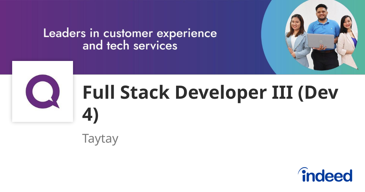 Full Stack Developer III (Dev 4) - Taytay - Indeed.com