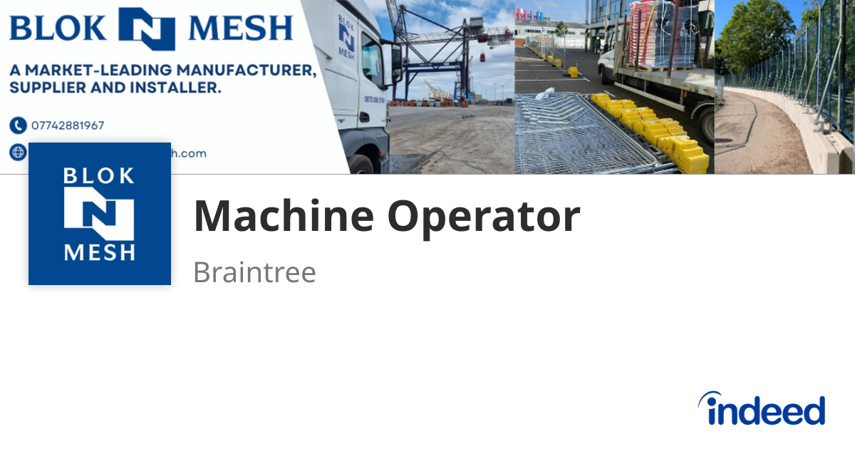Machine Operator - Braintree CM7 - Indeed.com