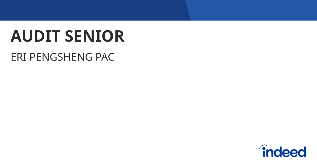 AUDIT SENIOR - Singapore - Indeed.com