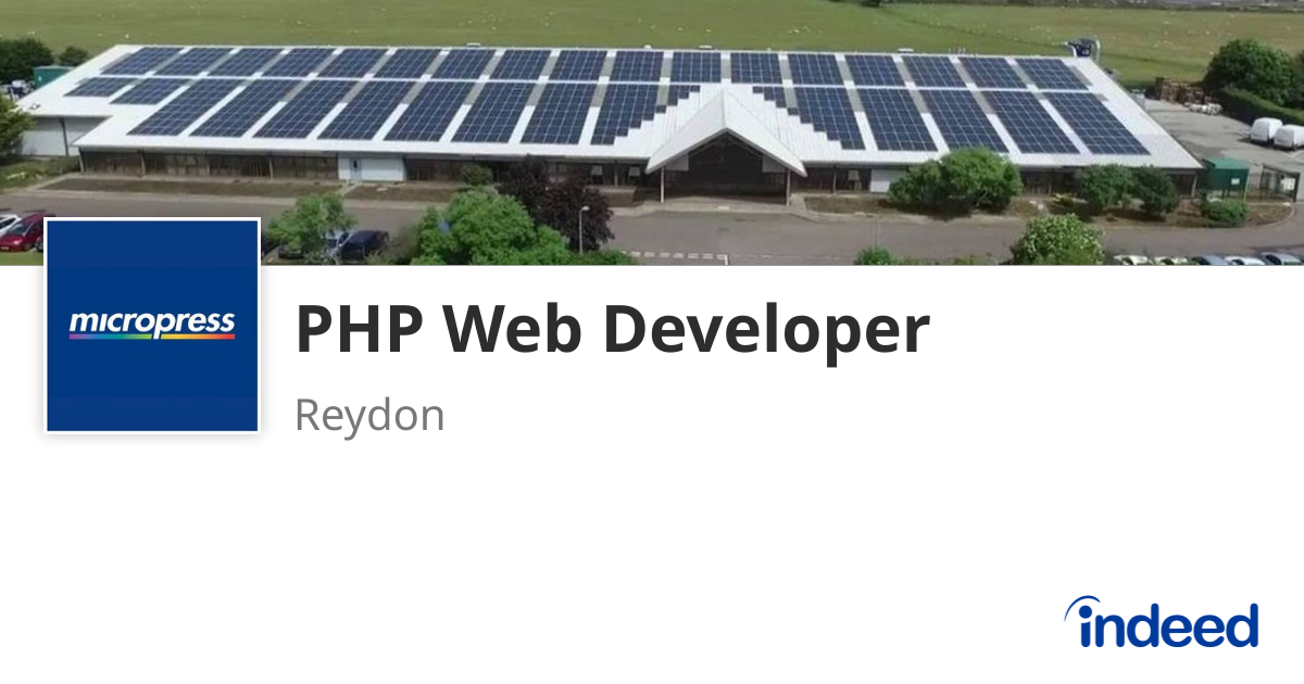 PHP Web Developer - Reydon IP18 6SZ - Indeed.com