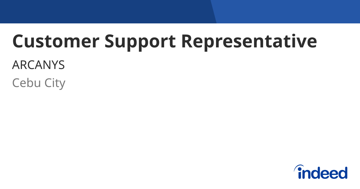 Customer Support Representative - Cebu City - Indeed.com