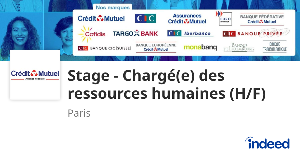 Stage - Chargé(e) des ressources humaines (H/F) - Paris (75) - Indeed.com