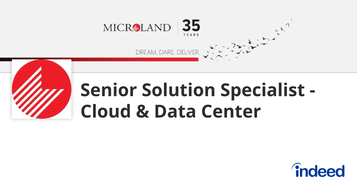 Senior Solution Specialist - Cloud & Data Center - Bengaluru, Karnataka ...