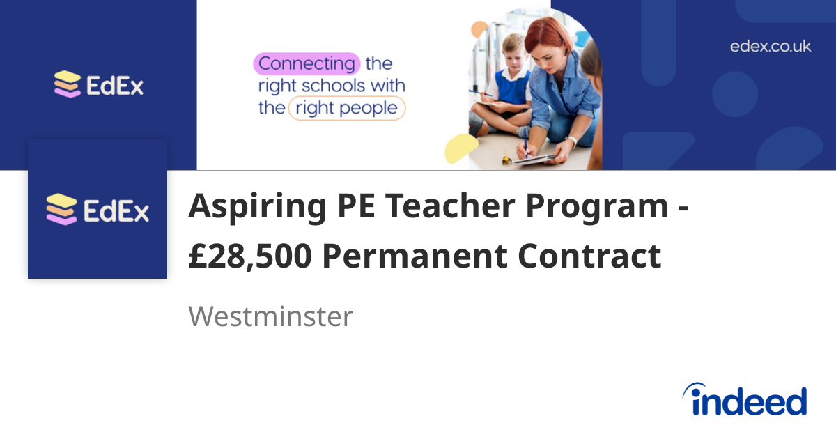 Aspiring PE Teacher Program - £28,500 Permanent Contract - Westminster ...