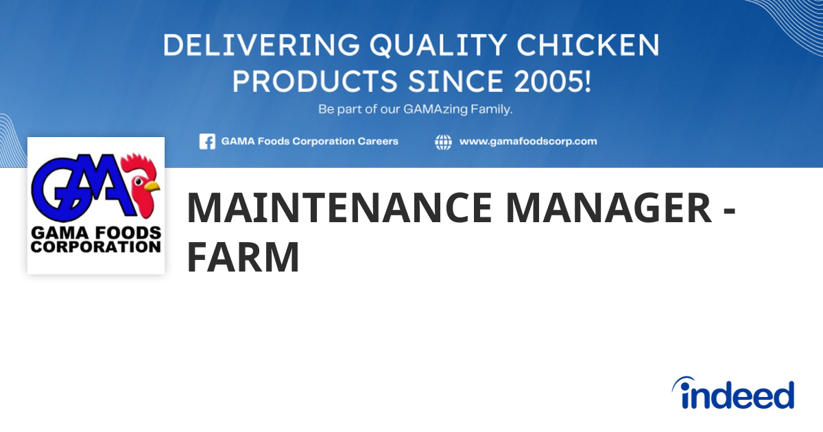 MAINTENANCE MANAGER - FARM - Bukidnon - Indeed.com