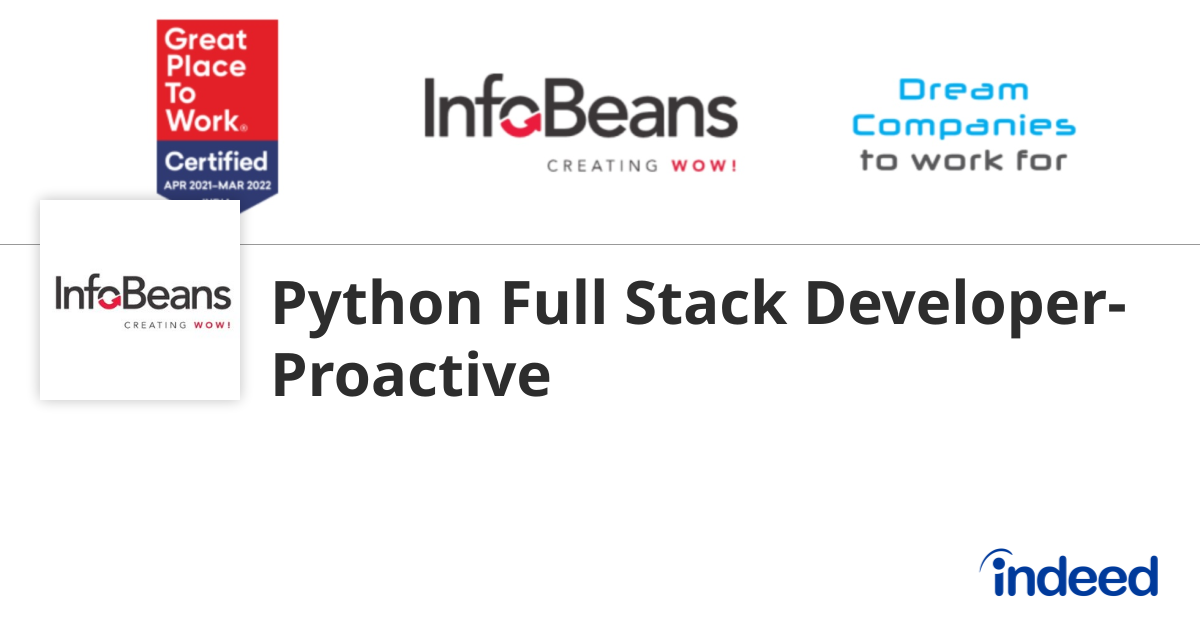 Python Full Stack Developer- Proactive - Viman Nagar, Pune, Maharashtra ...